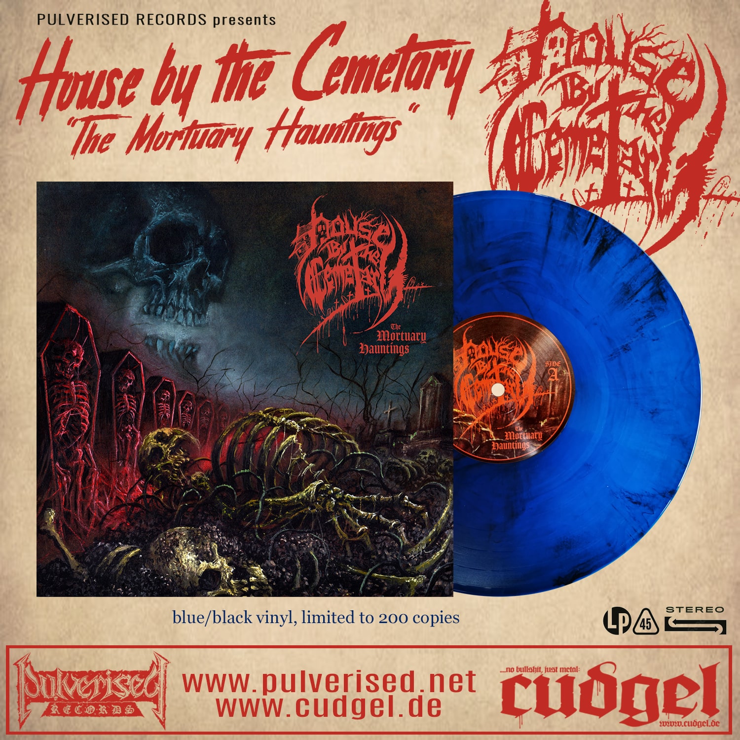 HOUSE BY THE CEMETARY – the mortuary hauntings LP blue – cudgel | Der ...